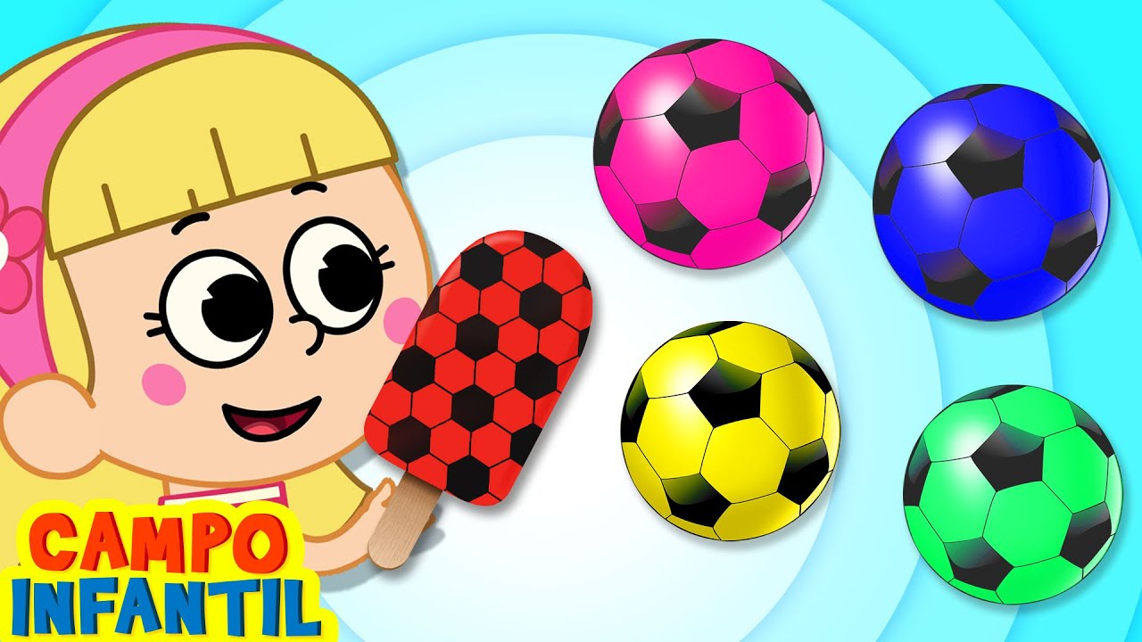 Helado de Fútbol con Balones de Fútbol ⚽️ | Aprenda Colores Para Niños ...