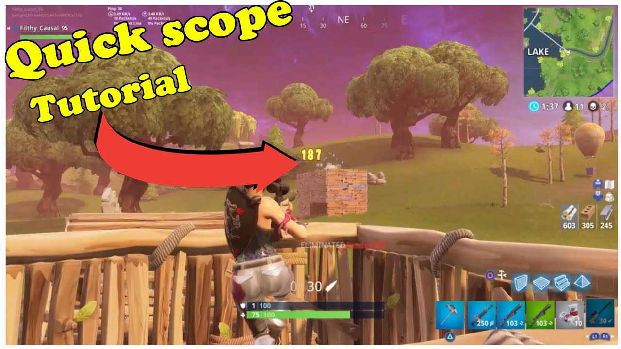 Quick scope tutorial (fortnite battle royale) - YouTube