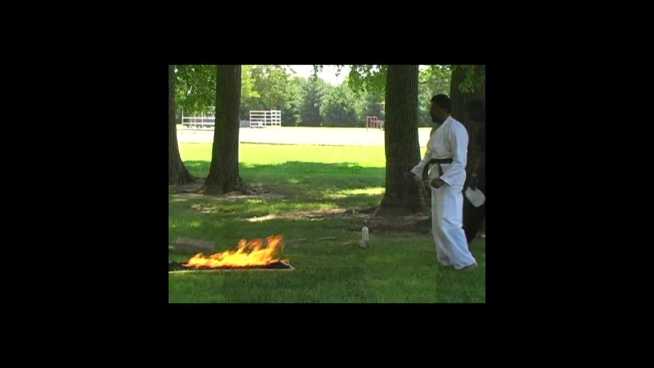 Fire Walking Karate Demo - YouTube