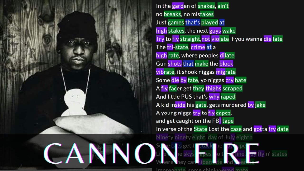 Kool G Rap - Cannon Fire | Lyrics, Rhymes Highlighted - YouTube