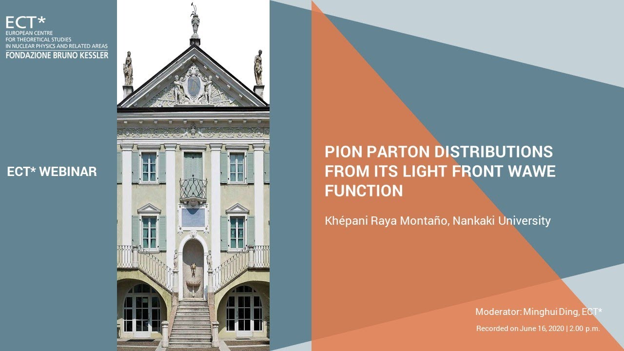 ECT* Webinar | Pion Parton Distributions From Its Light Front Wave ...