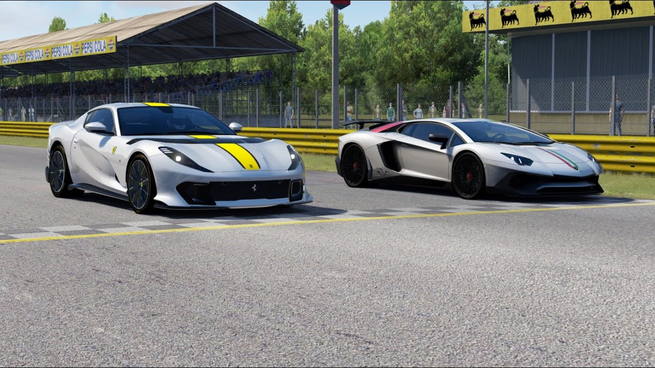 Ferrari 812 Competizione vs Lamborghini Aventador SV at Monza Full ...