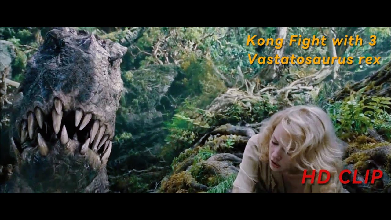 King Kong fight with 3 Vastatosaurus rex - YouTube