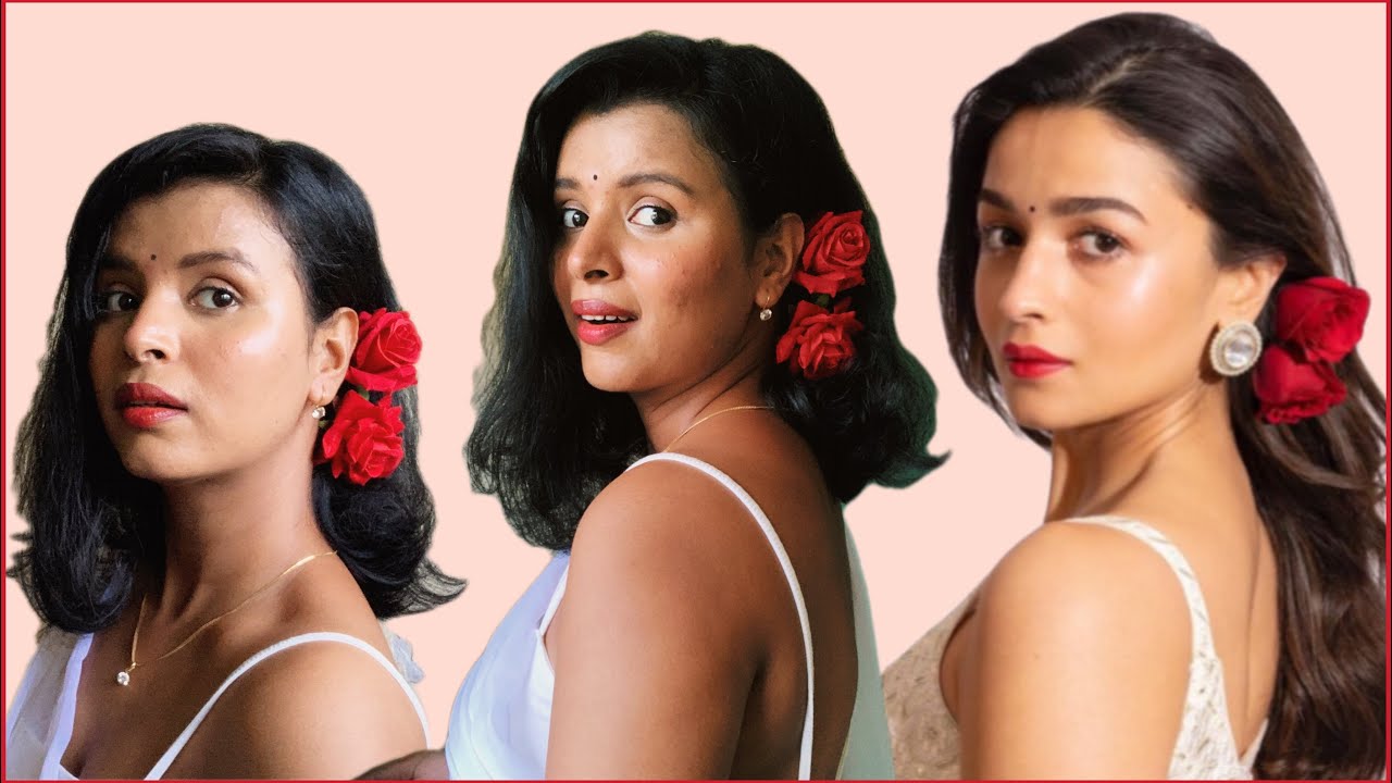 Alia Bhatt Inspired Red Rose Makeup Look from Gangubai Promotions ...