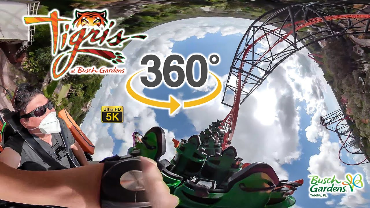 VR 360 Tigris Coaster Front and Back Seat On Ride Ultra HD 5K POV Busch ...