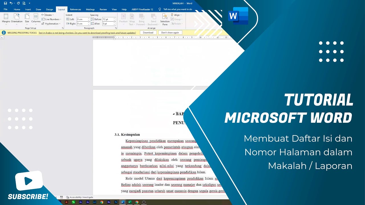 DIJAMIN MUDAH | MEMBUAT DAFTAR ISI DAN NOMOR HALAMAN MAKALAH | Tutorial Microsoft Word - YouTube