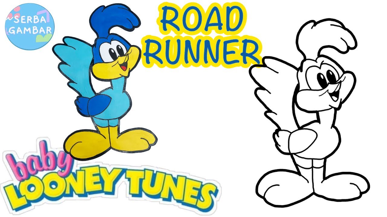 Drawing BABY ROAD RUNNER | BABY LOONEY TUNES | LOONEY TUNES CHARACTER ...