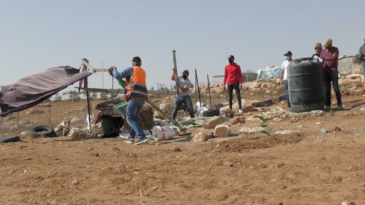 Israel demolishes tents in two communities in South Hebron Hills - YouTube