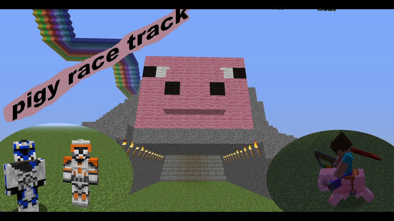 minecraft huge piggy race track preview #1 - YouTube