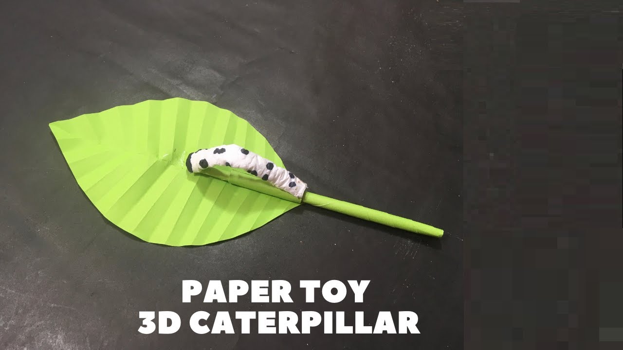 Caterpillar on leaf craft - paper caterpillar race - moving paper ...