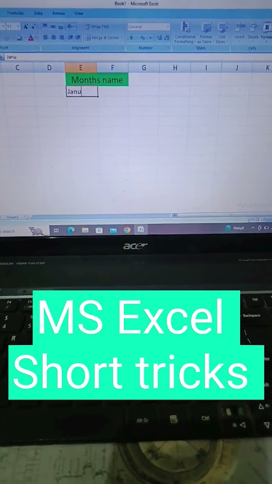MS EXCEL SHORT TRICK/MONTHS NAME/COMPUTER SHORT BY KM STUDY MANDEEP SIR #computer #tricks #excel ...