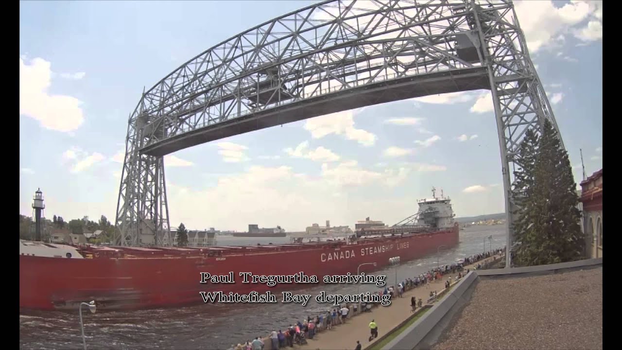 Paul R Tregurtha arriving, Whitefish Bay departing Duluth 07/05/14 ...