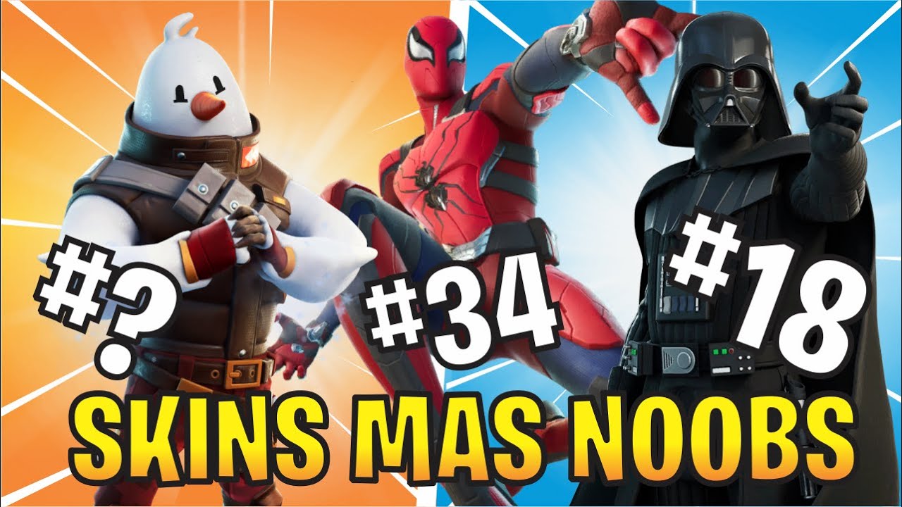 LAS 50 SKINS MAS NOOBS DE FORTNITE TOP RANKING - YouTube