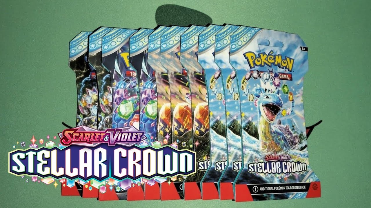 Stellar Crown Sleeved Booster Packs Opening - YouTube