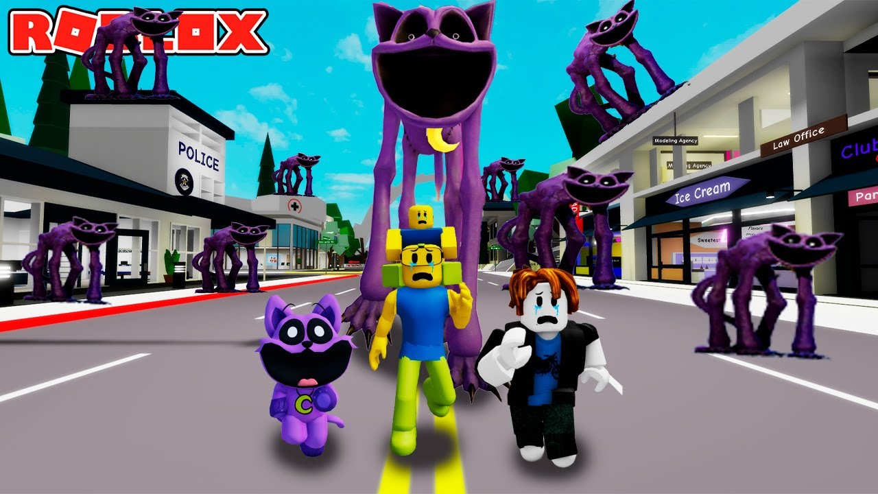 EL PRIMO TOCINO Y JEHX ESCAPAN DE ATAQUE DE CATNAP EN BROOKHAVEN ...