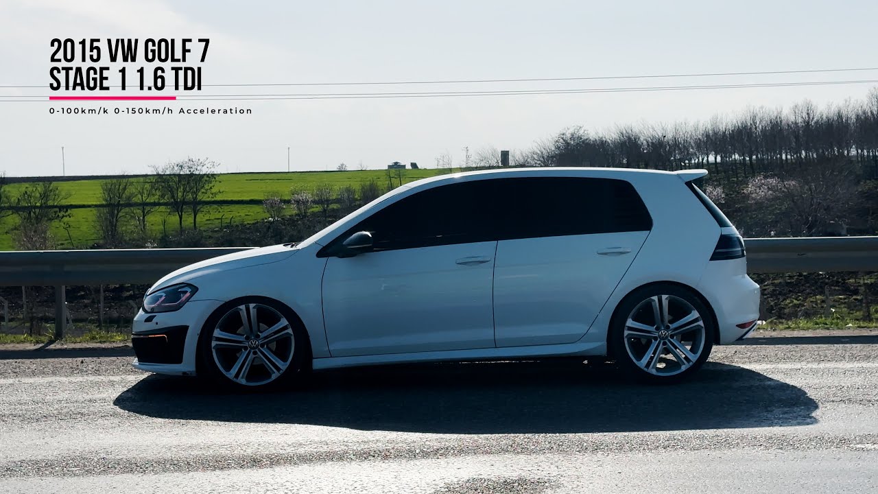Volkswagen Golf 7 1.6 TDI (Stage 1) 0-100km/h Acceleration (0-150km/h ...