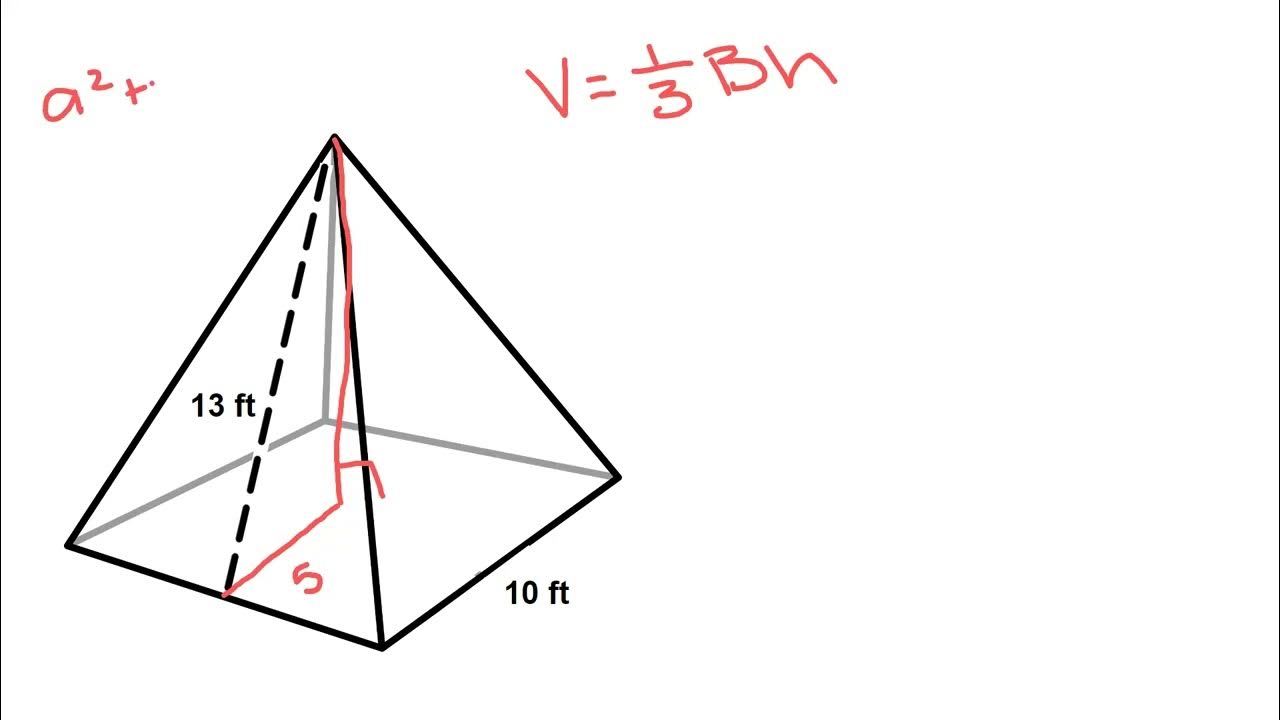 Volume of Pyramid (slant height) - YouTube