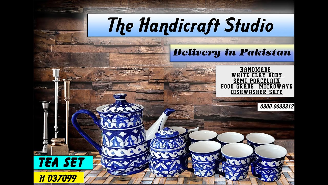 Tea Set Kashi | 1 Teapot | 1 Sugarpot | 1 Milkpot | 6 Cups | #The ...