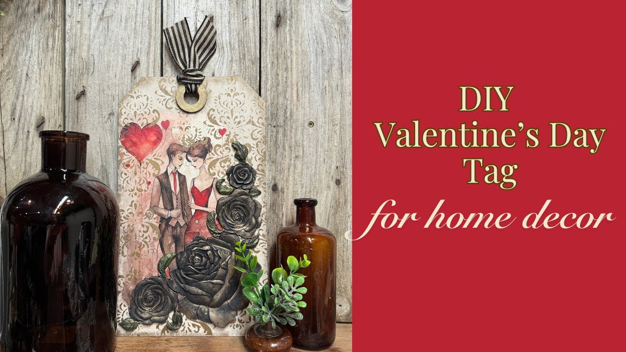 DIY Valentine’s Day Decorative Tag | Easy Decoupage Tutorial - YouTube