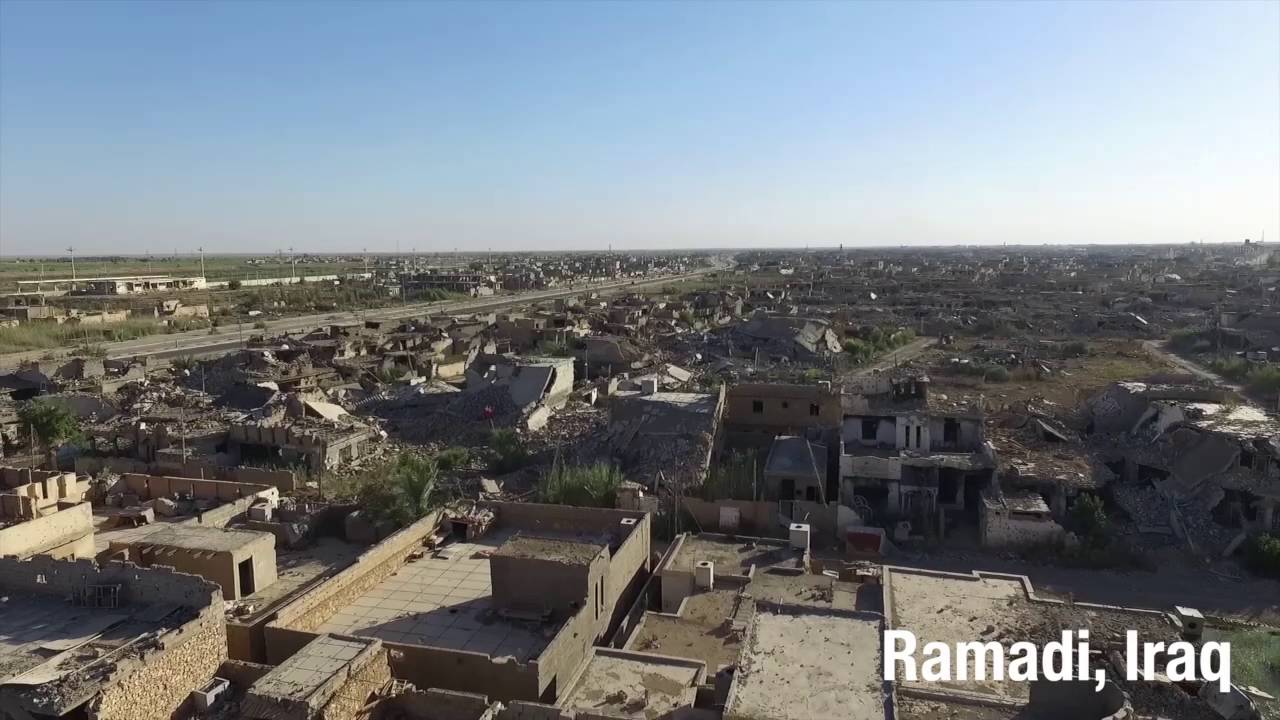 Haunting aerial footage shows Ramadi, Iraq reduced to a ghost town ...