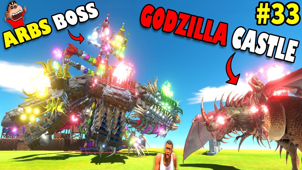 ARBS BOSS vs HAMID-T CHOP & SHINCHAN TEAM GODZILLA CASTLE in Animal ...