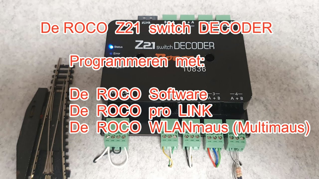 Z21 Switch decoder 10836, aansluiten en programmeren. - YouTube