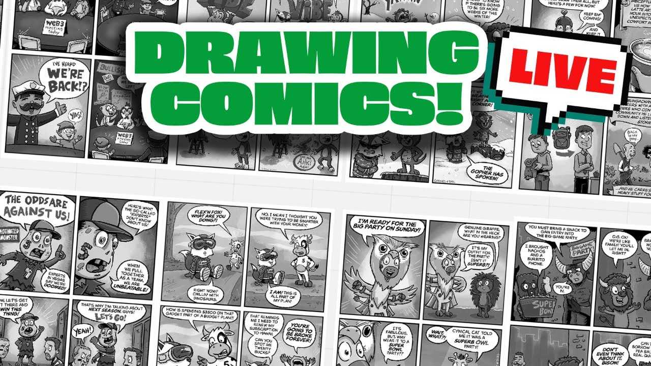Drawing Comics Live! Behind the Scenes of Making a Comic Strip! - YouTube