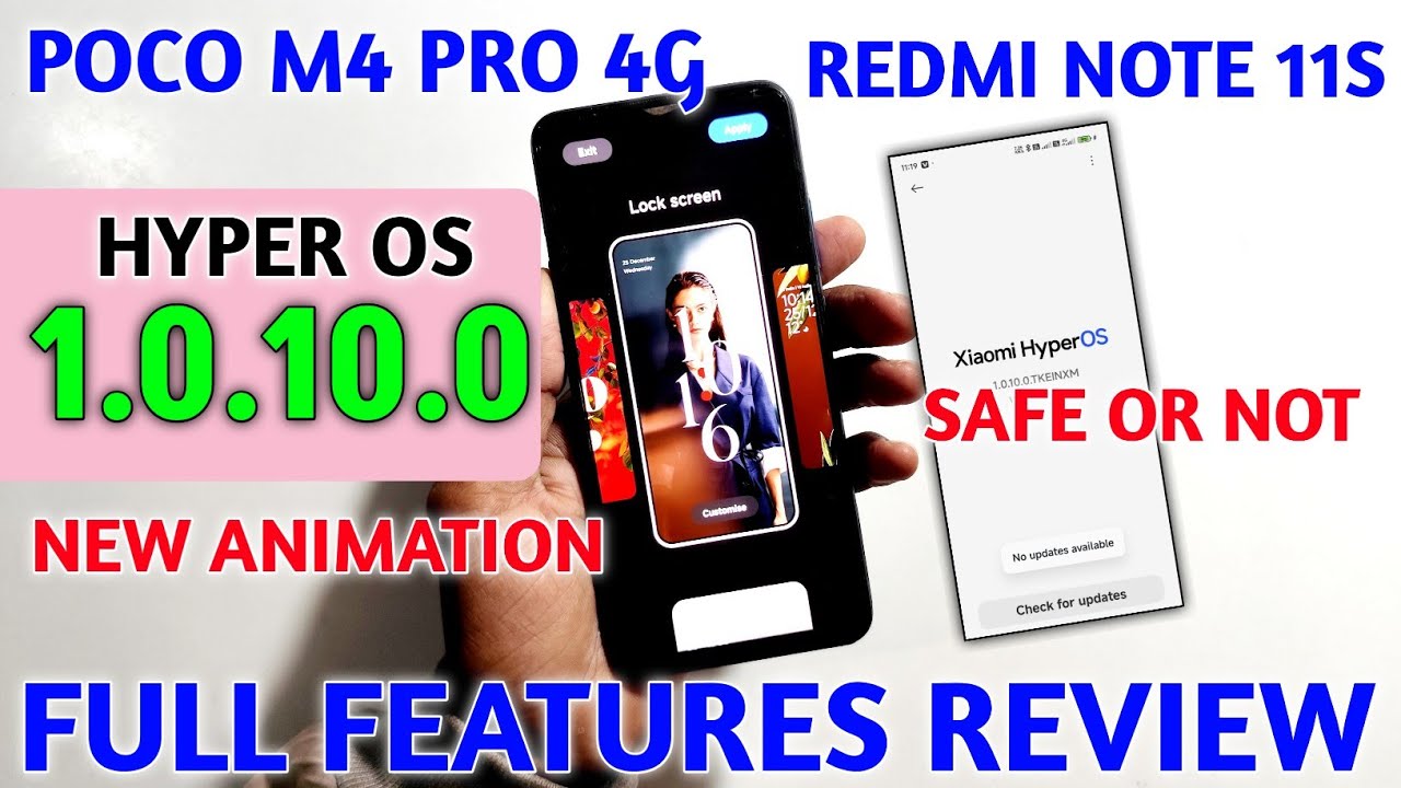 poco M4 pro 4g hyper OS 1.0.10.0 full features review new animation ...