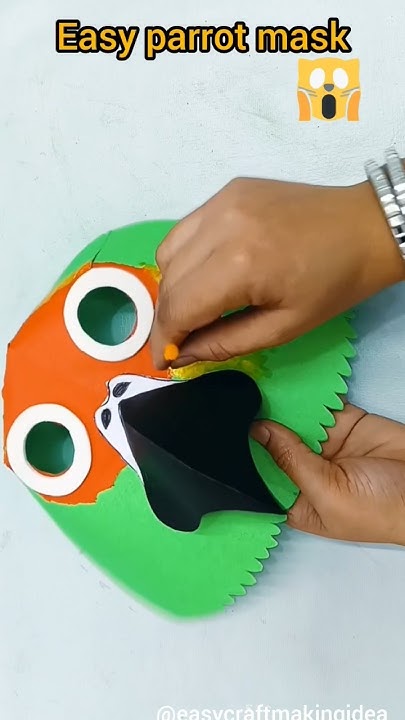 Parrot mask making with paper | parrot mask | animal mask #animalmask # ...