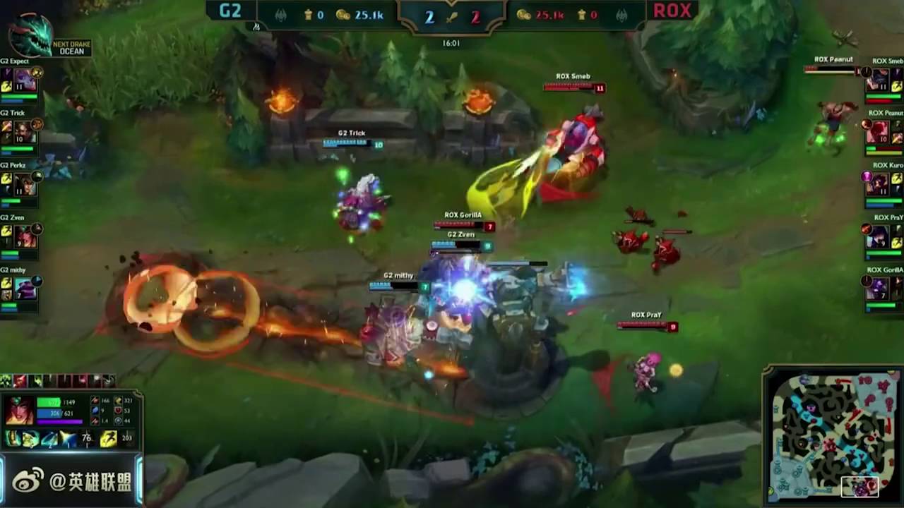 LOL 世界賽 2分鐘精華 ROX VS G2 - YouTube