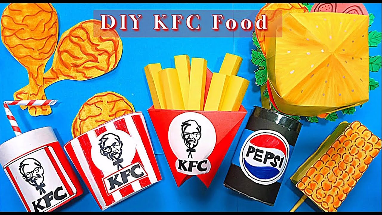 #Createwithpinky DIY_ Food Toy set made by paper #kfcfood toy set#Paper ...