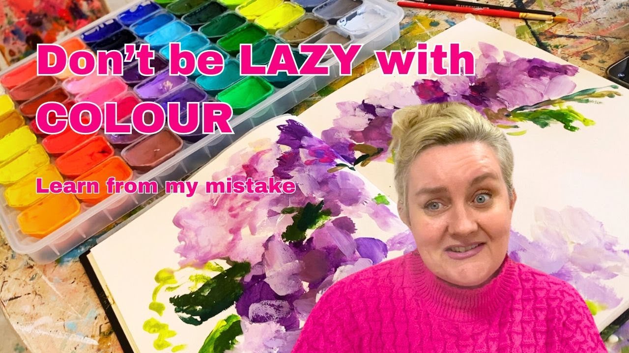 Don't be lazy with Colour | Colour Mixing | Painting Flowers | Art Vlog | Artist's Garden ...