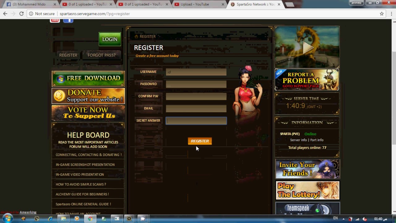 how to Download and register Sparta Sro server game - YouTube