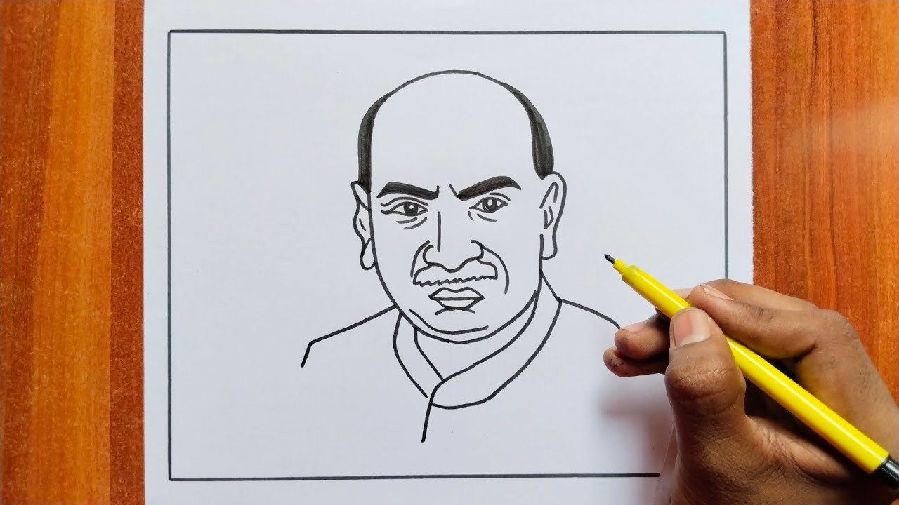 K Kamarajar Drawing Easy Step By Step / Kamarajar Drawing / Drawing Of ...