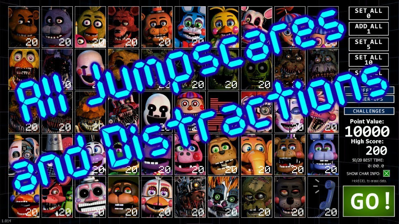 FNaF - Ultimate Custom Night - All Main Jumpscares And Distractions ...