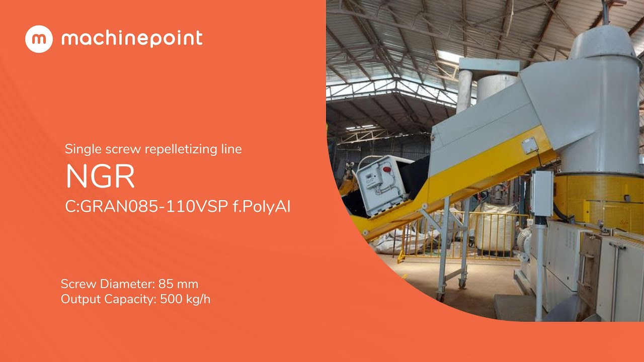 NGR C:GRAN085-110VSP f.PolyAl Single screw repelletizing line | NGR ...