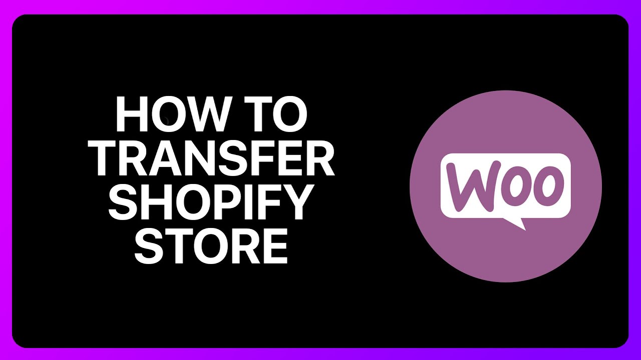 How To Transfer Shopify Store To WooCommerce Tutorial - YouTube