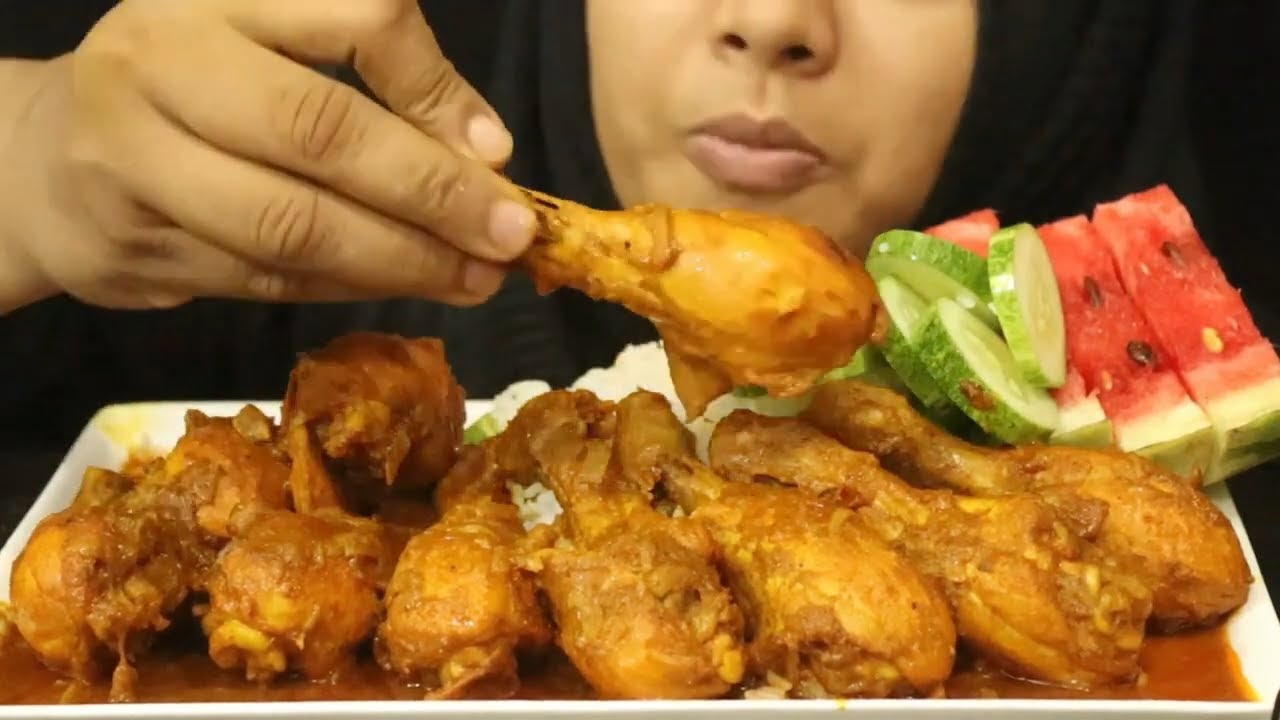 Huge Spicy Chicken Curry Mukbang Eating Show, Chicken Curry With Rice ...