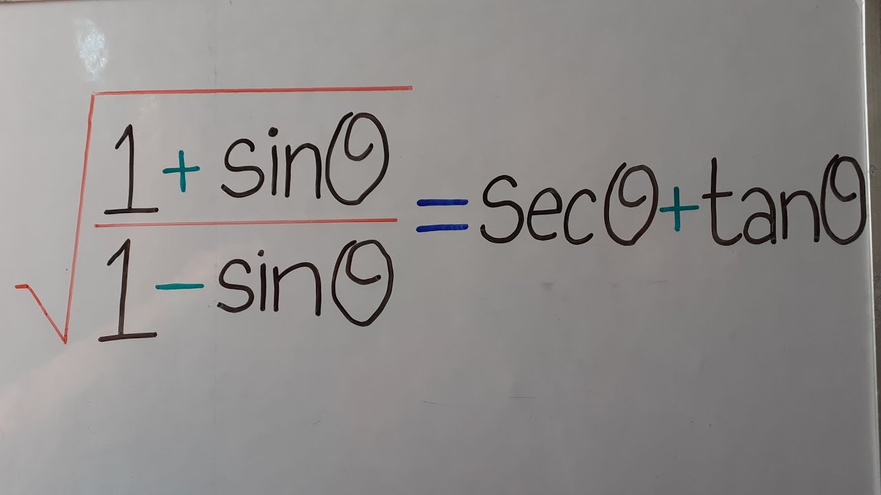 1 Sin Theta 1 Sin Theta Sec Theta Tan Theta Full Process