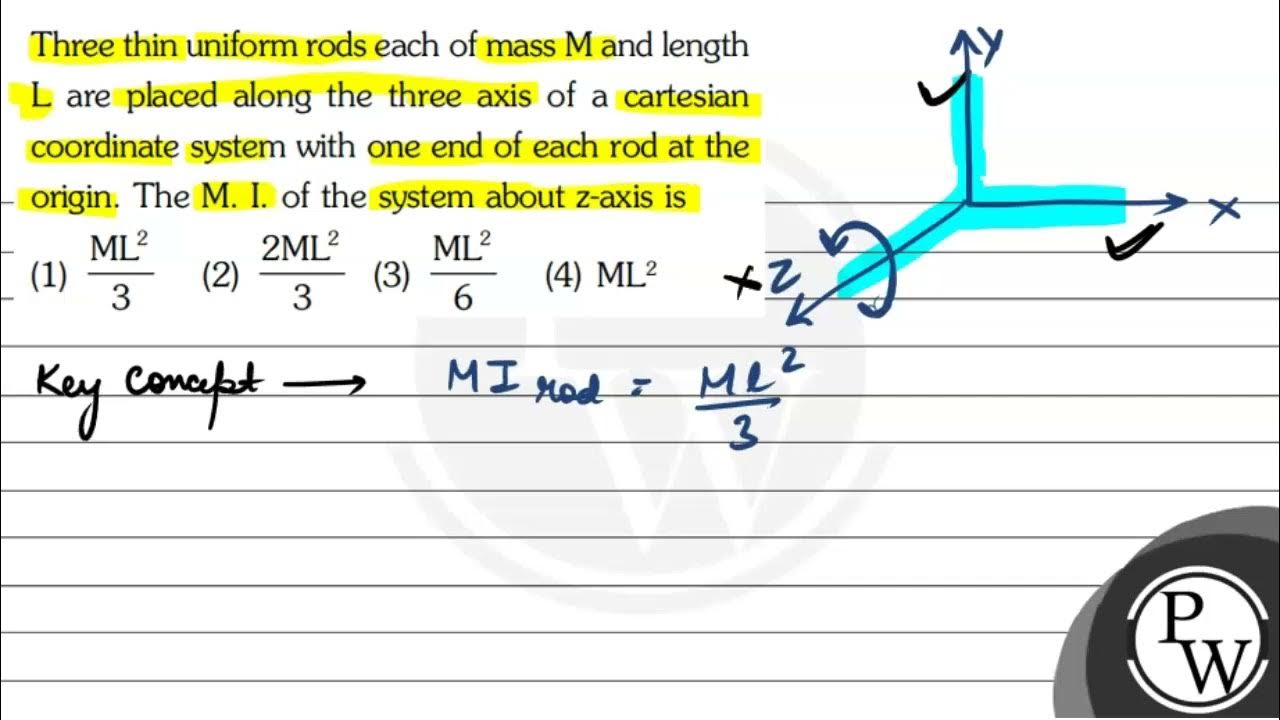 Three thin uniform rods each of mass \( M \) and length \( \mathrm{L ...