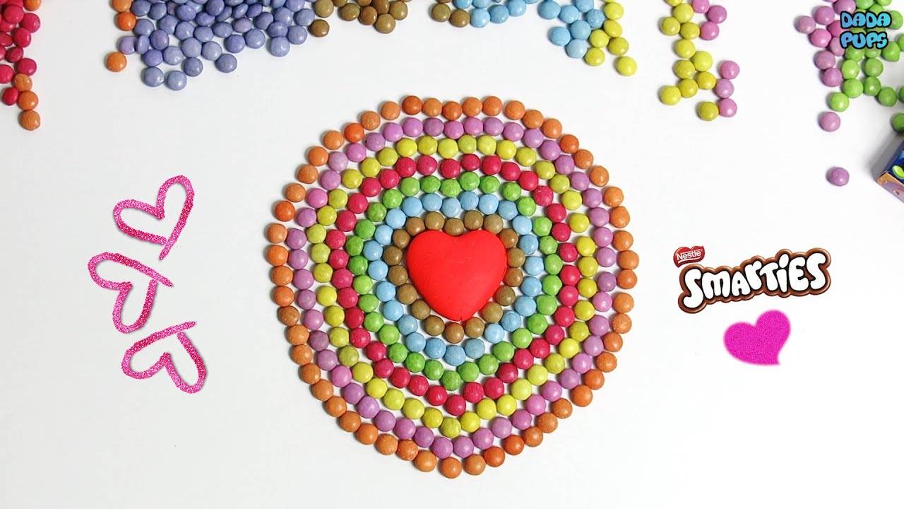 Learn Colors with Play-Doh and Candy SMARTIES, heart move to make ...