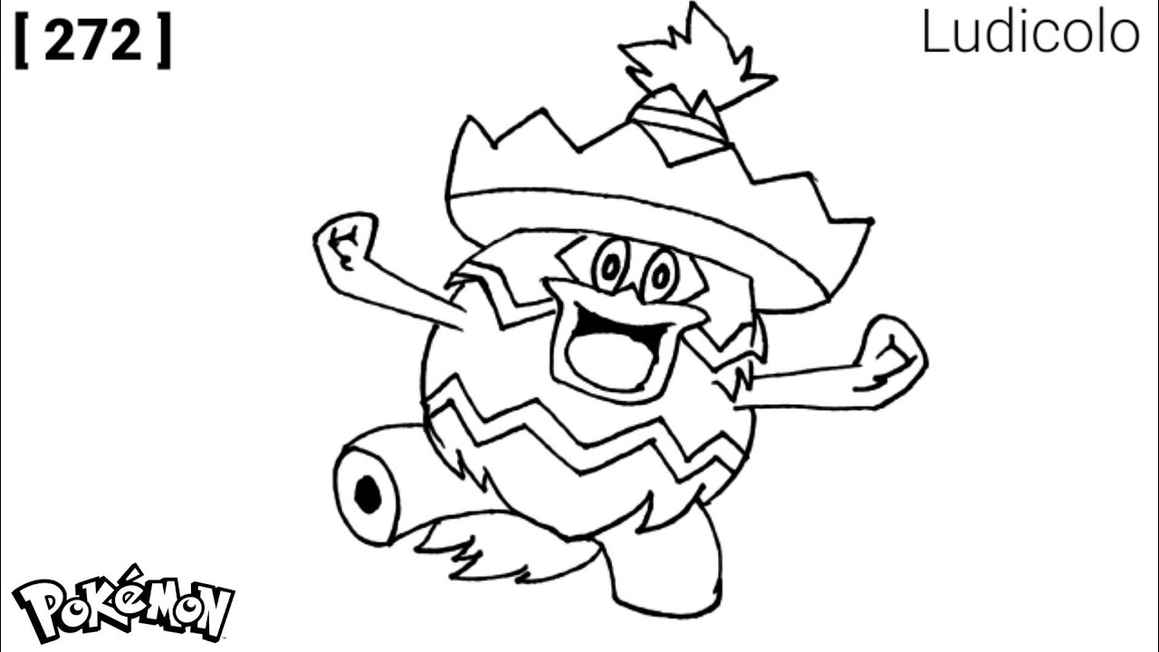 Ludicolo Drawing | How To Draw Pokemon No 272 - YouTube