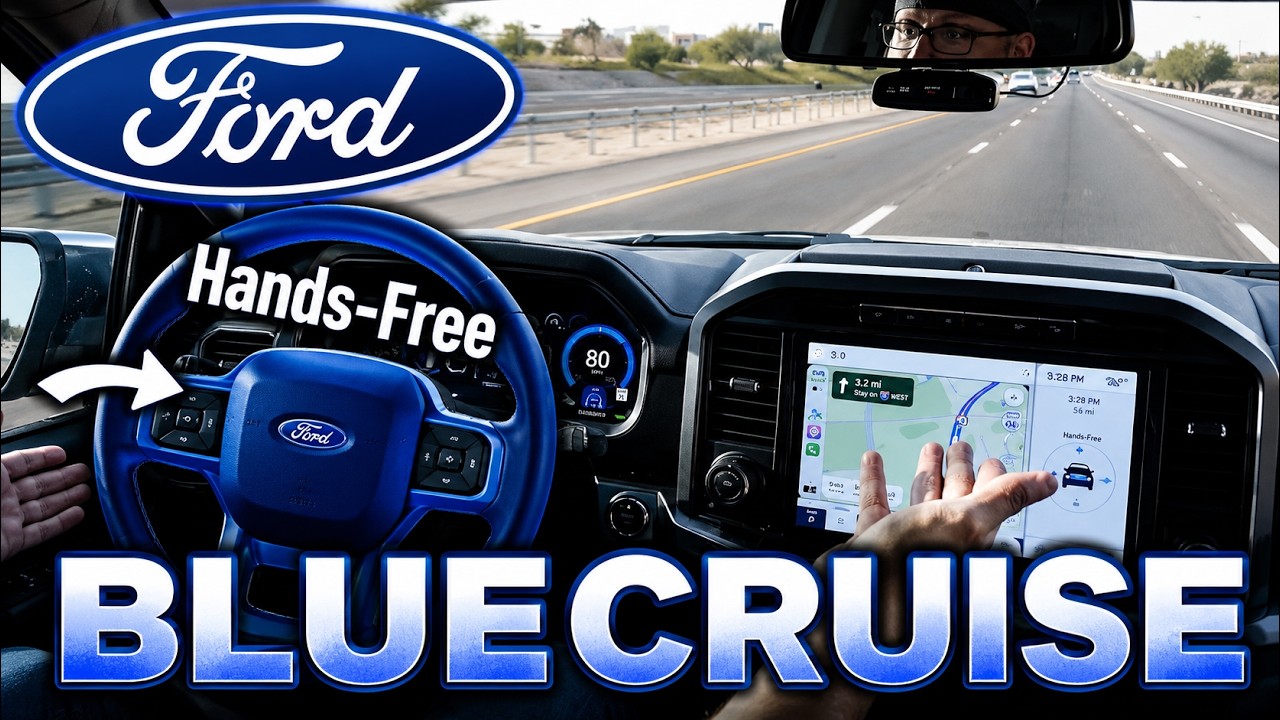 Ford's BlueCruise hands-free on an F-150 PowerBoost Hybrid Truck - YouTube