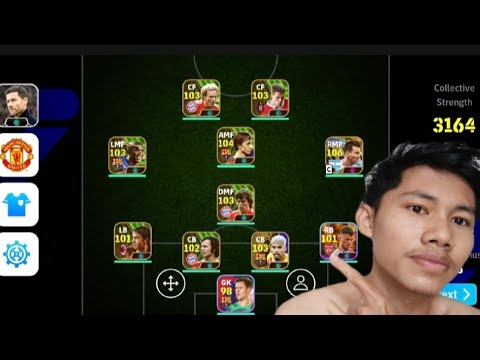 Efootball Game I played with this formation 4-1-3-2 to Xabi Alonso ...