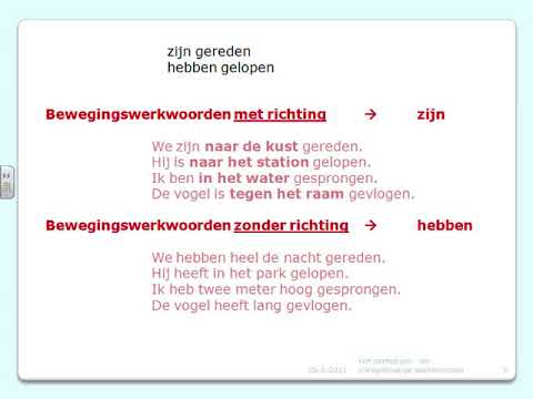 VTT Perfectum - hulpwerkwoorden en beweging - YouTube