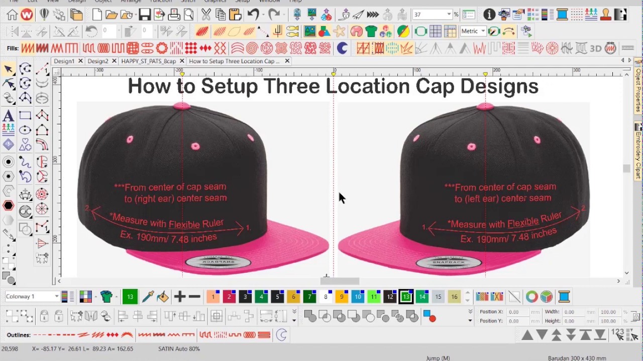 How to Set Up 3 Location Cap Designs - YouTube