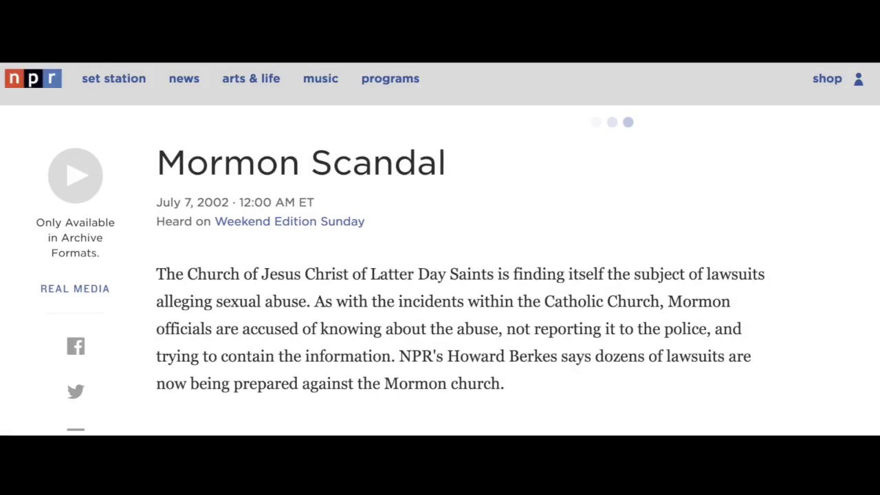 Mormon Scandal - YouTube