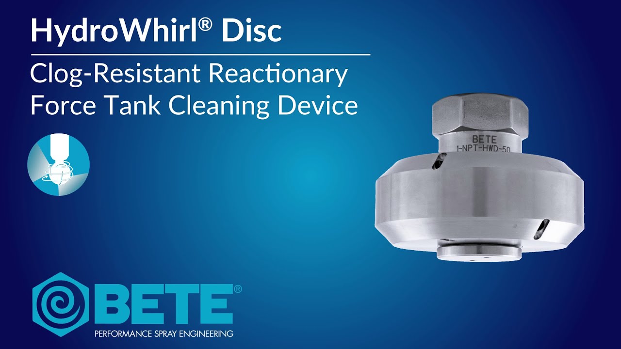 Efficiently Clean Tanks and Equipment with BETE HydroWhirl® Disc Tank ...