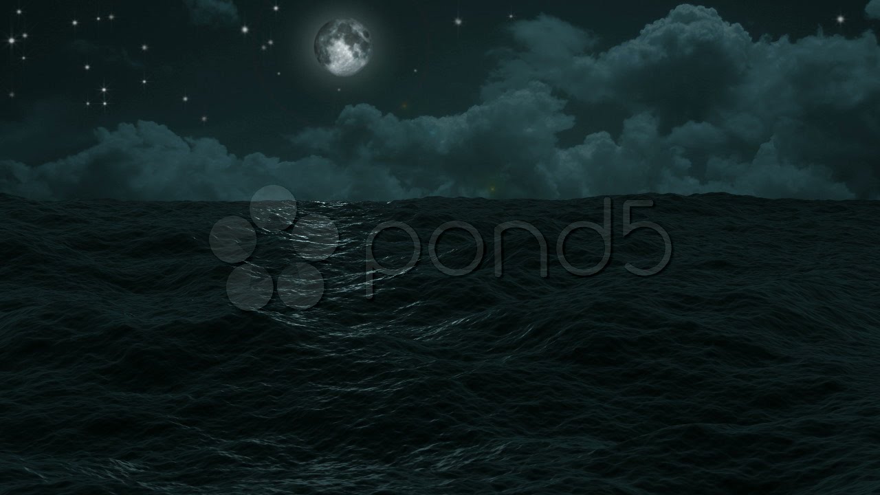 Blue Moon Ocean Storm. Stock Footage - YouTube