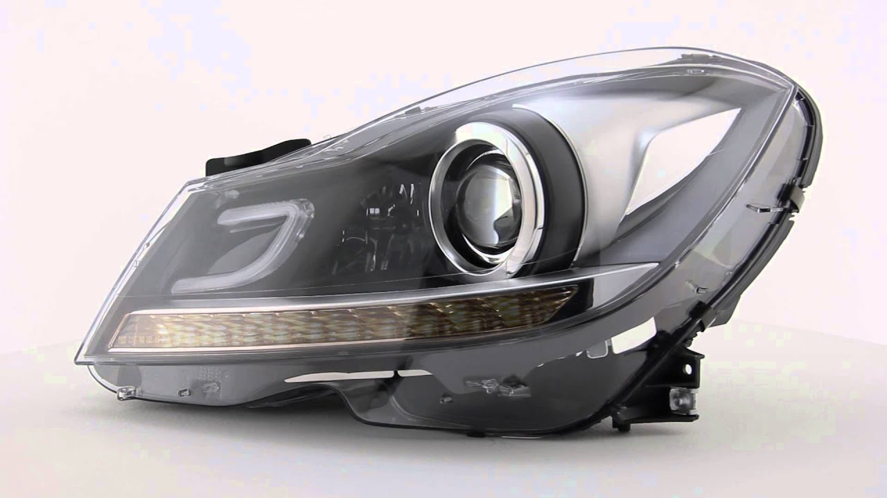 12-14 Mercedes Benz C-Class Projector Headlights - YouTube